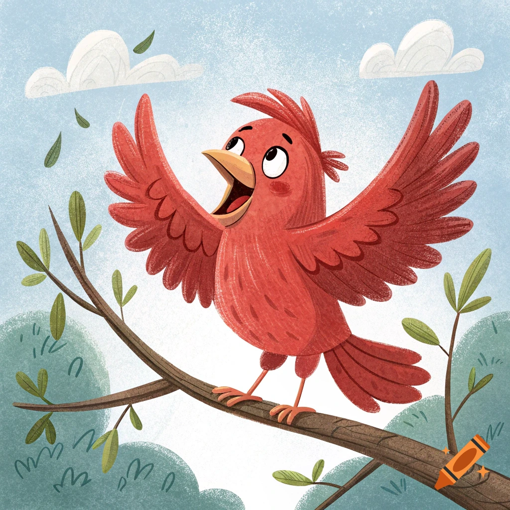 Cartoon bird holding a broom with text 'We clear your clutter'. on Craiyon