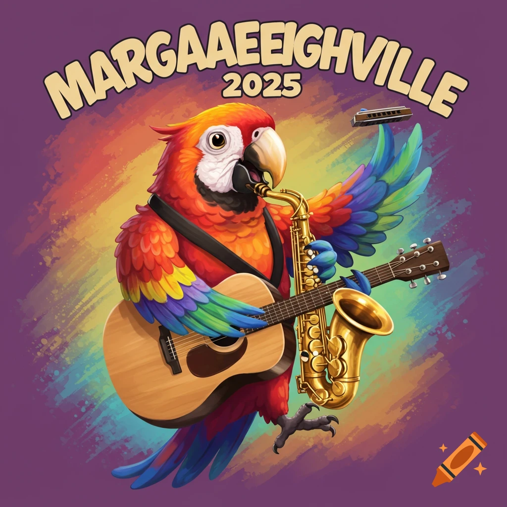 Parrot playing saxophone, guitar, and harmonica with MargaRaleighville ...