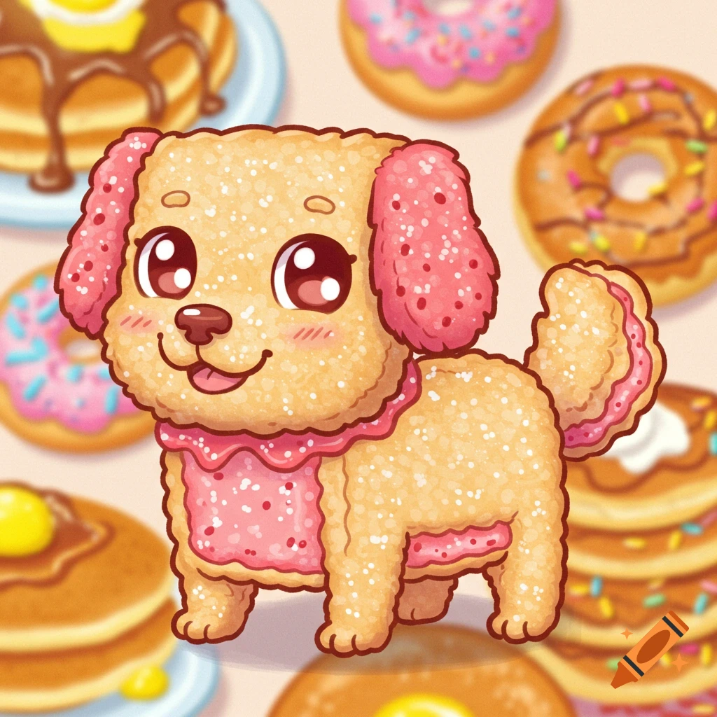 Cartoon dog Pop-Tart hybrid on Craiyon