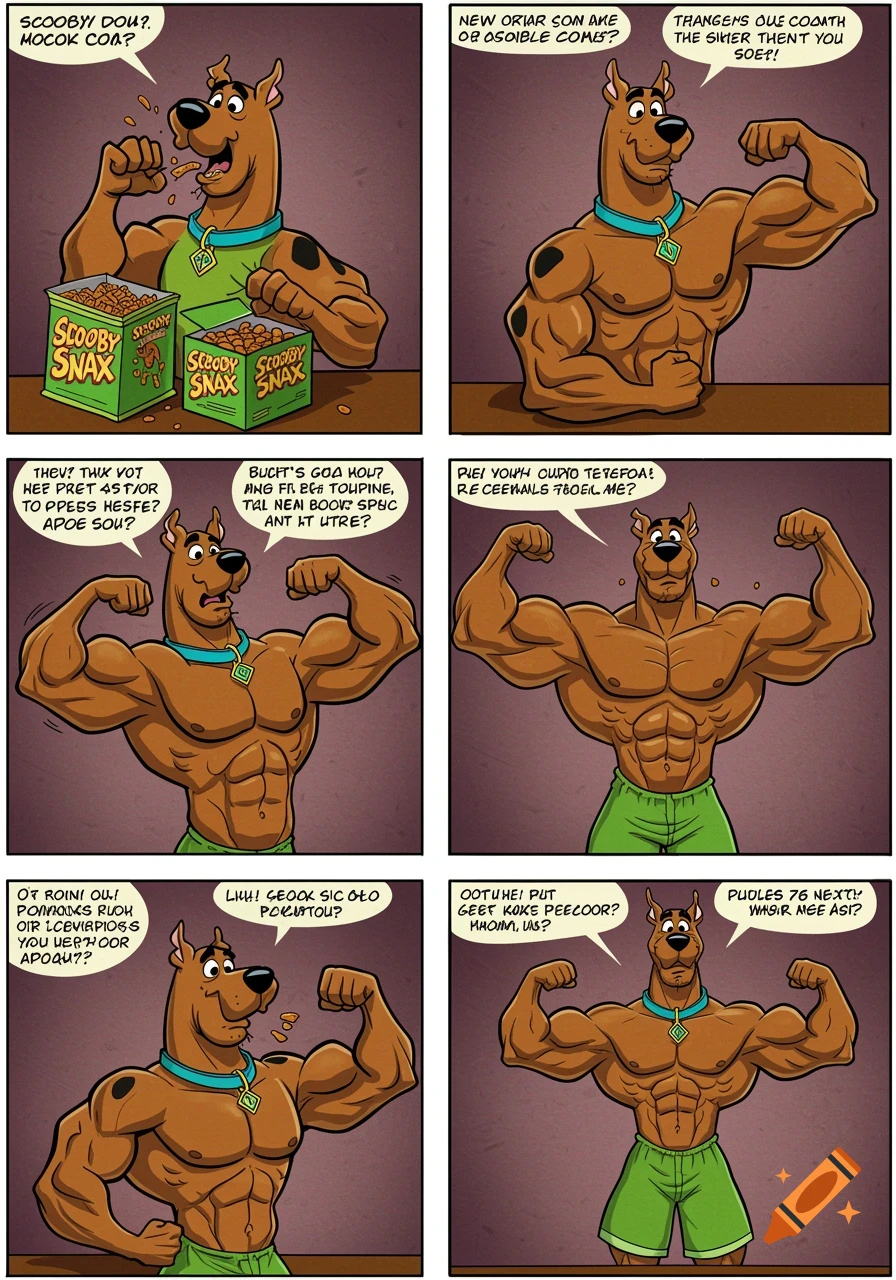 Scooby Doo buff comic on Craiyon