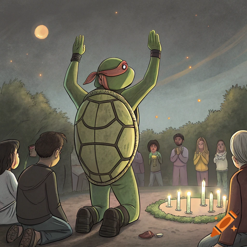 The Turtle Club man praying for 9/11 victims on Craiyon
