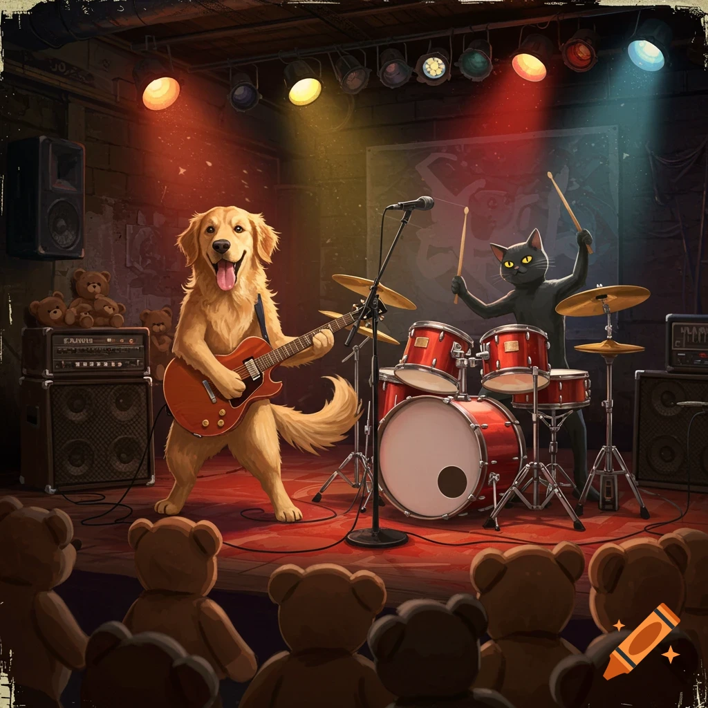 Animals Playing Instruments created on Craiyon