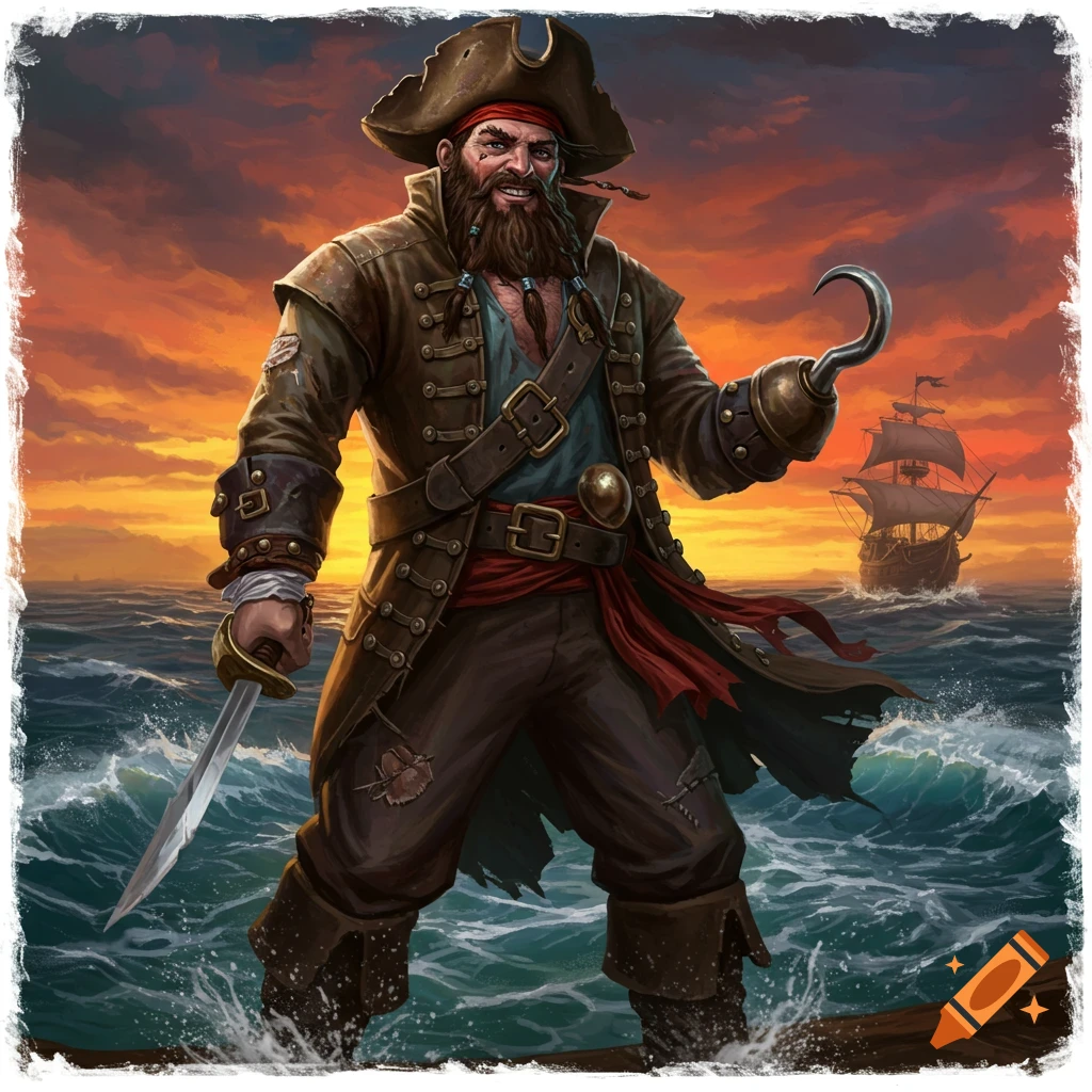 Pirate imagery for creative use. Add details for better results! on Craiyon