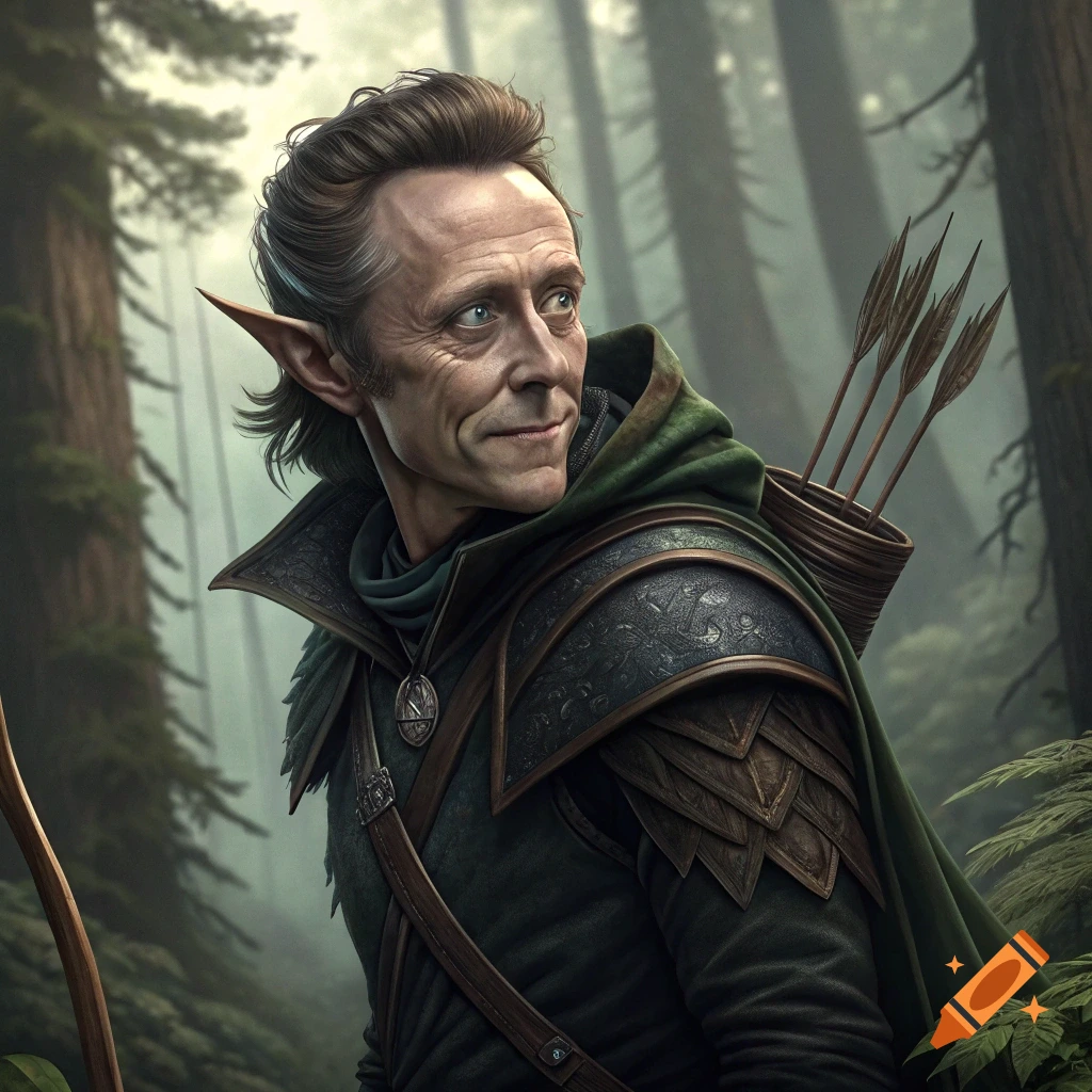 Christopher Walken as an elf rouge on Craiyon