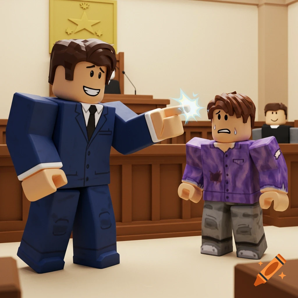 Roblox character runs from Jason Voorhees giving thumbs up on Craiyon