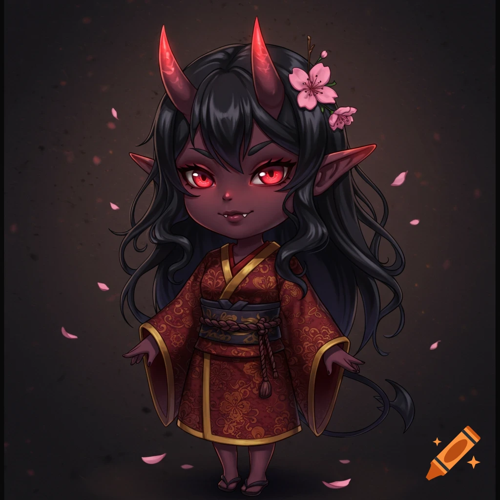 Cute gothic furry creature holding glowing purple mushrooms, digital ...