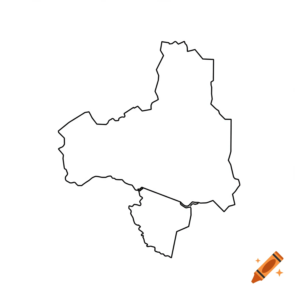 Dallas-Fort Worth metropolitan area vector outline map on Craiyon