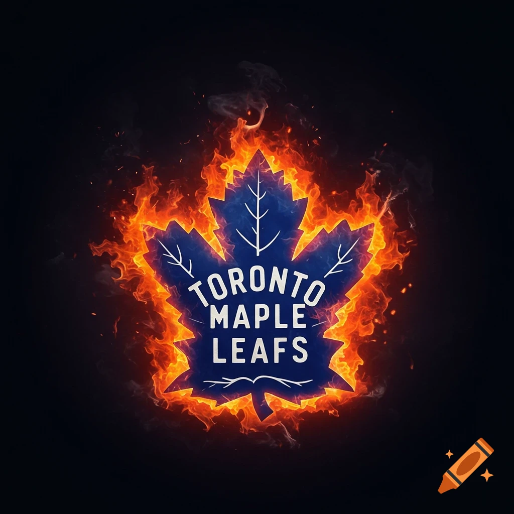 Toronto Maple Leafs logo on fire on Craiyon