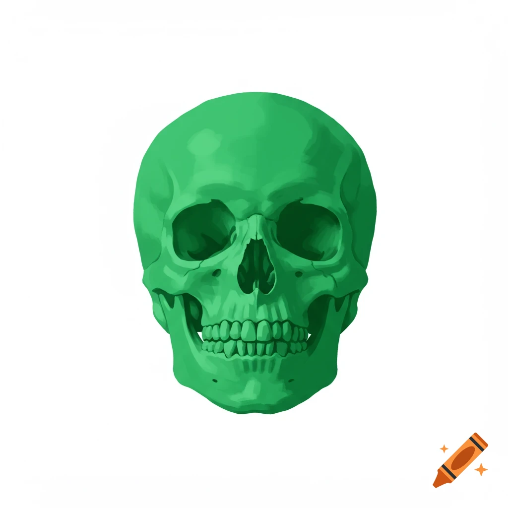 Simple one-color skull on Craiyon