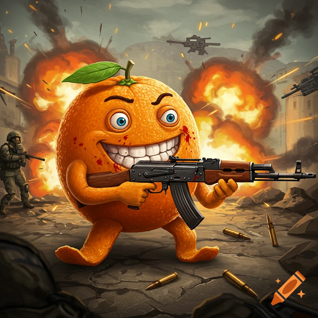 Annoying Orange playing CS:GO on Craiyon