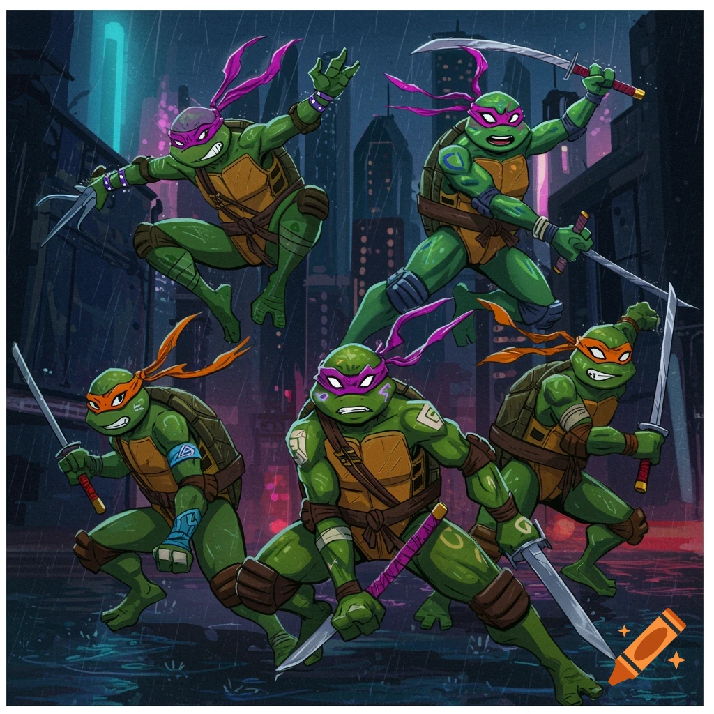 Teenage Mutant Ninja Turtles images created on Craiyon