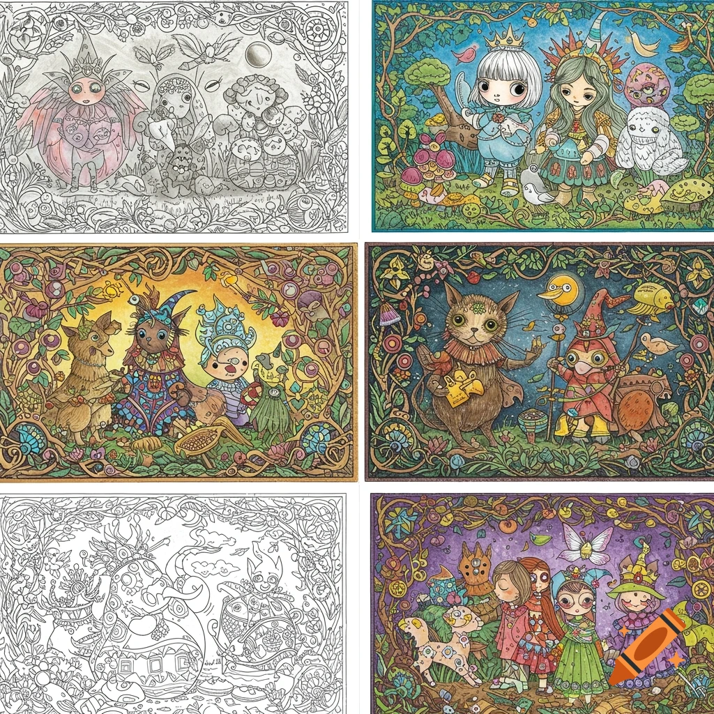 Coloring Book Art created on Craiyon