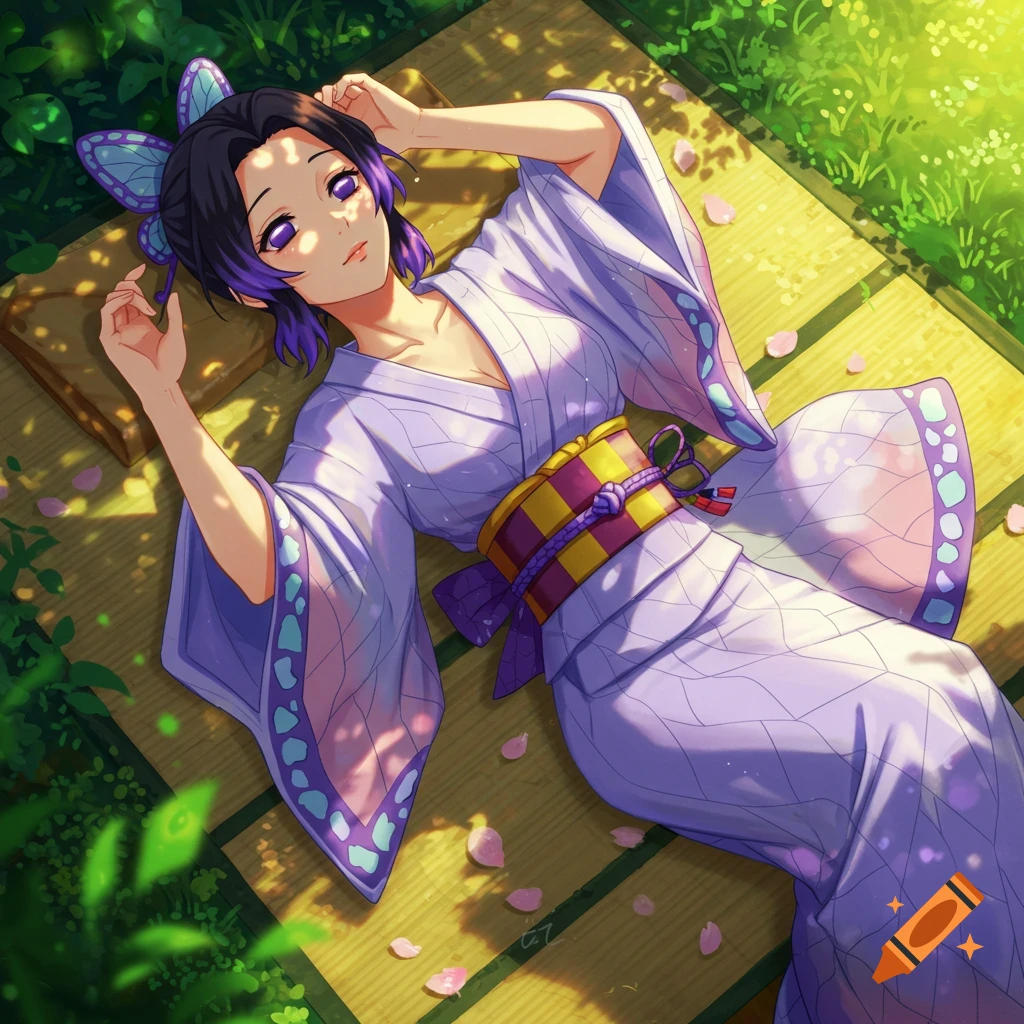 Anime style illustration of Muichiro Tokito from Demon Slayer, in a ...