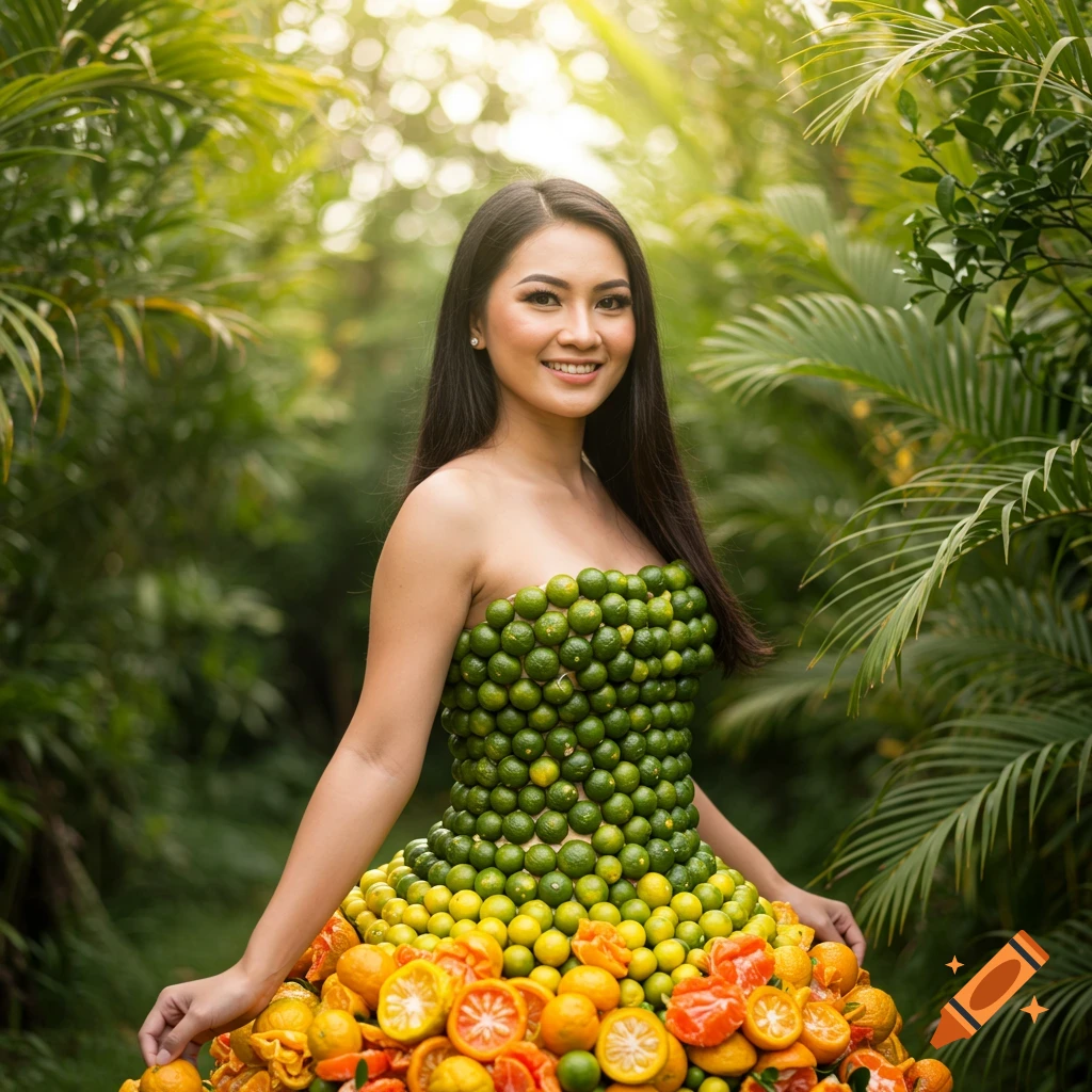 Philippines model in calamansi dress on Craiyon