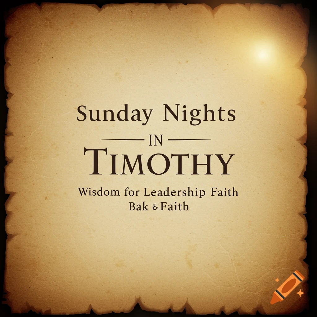 Sunday Nights in Timothy sermon series graphic on Craiyon