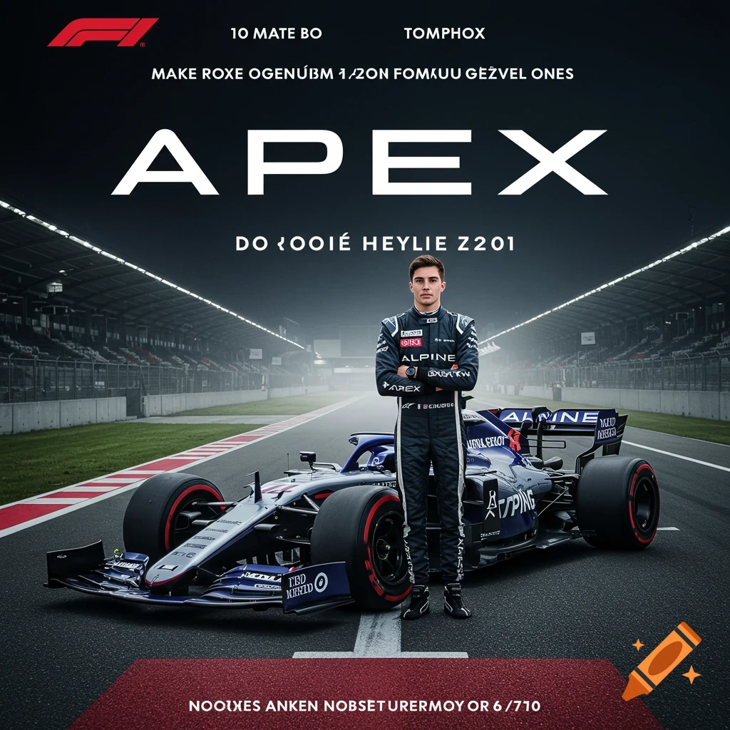 Book cover for APEX: Rookie Formula 1 driver leaning on Alpine car on ...