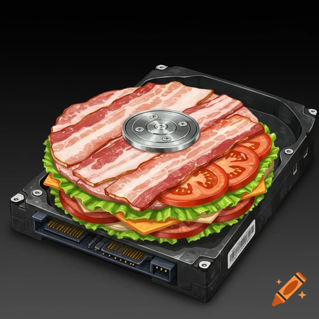 A sandwich made of bacon, lettuce, tomato, and cheese on top of a ...