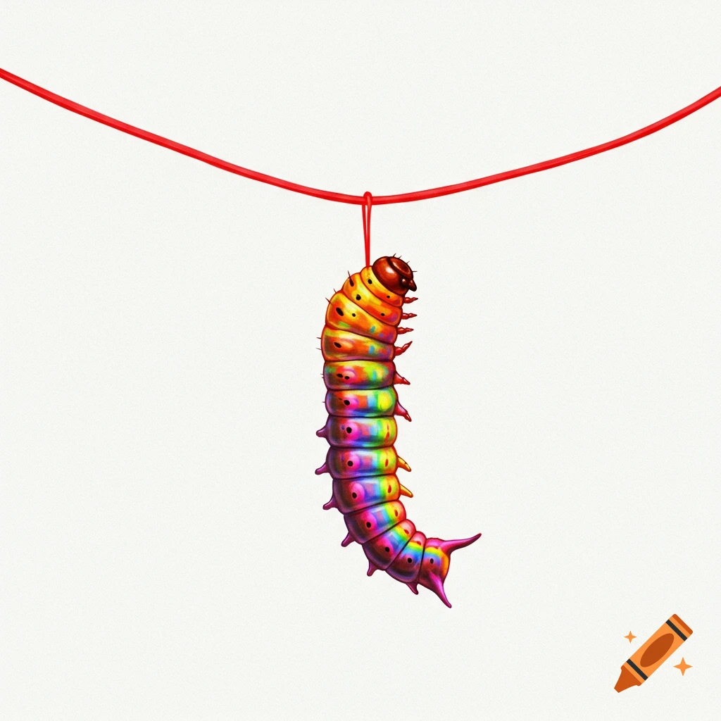 A worm on string on Craiyon