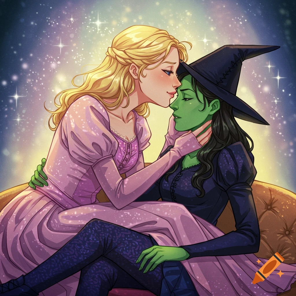 Three modern witches fly through a starry night sky on wine bottles ...