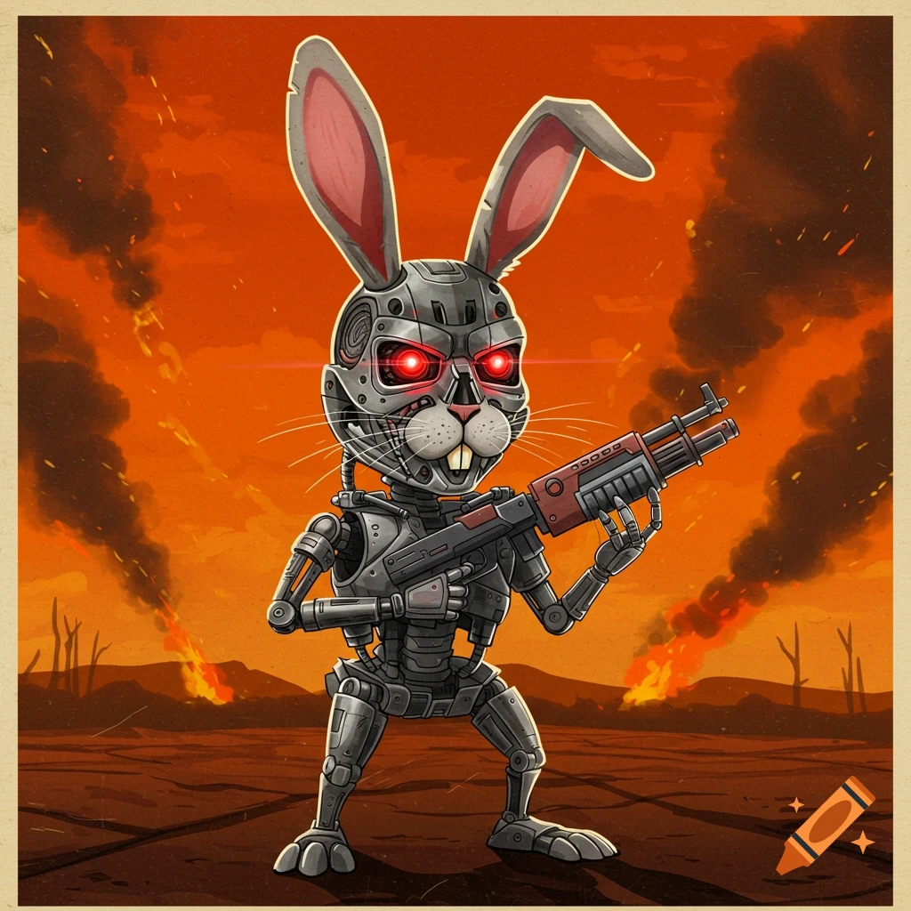 Terminator bunny rabbit on Craiyon