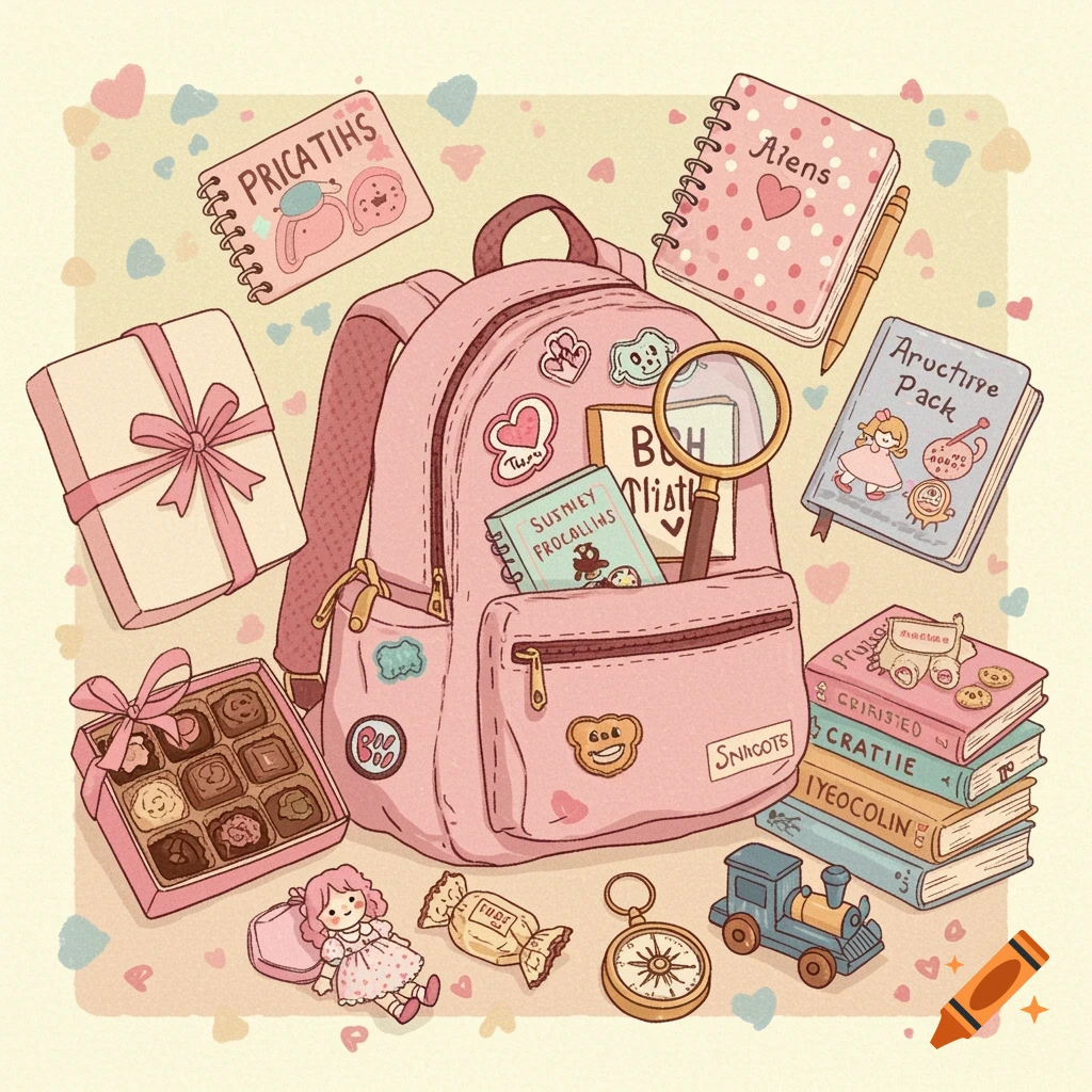 Education major starter pack with elements of pink, chocolate, and ...