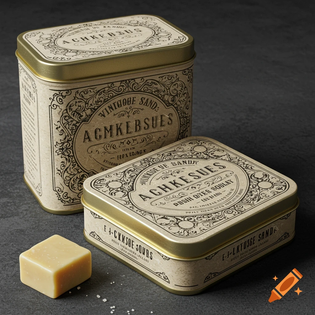 Vintage soap tin with classic intricate design on Craiyon