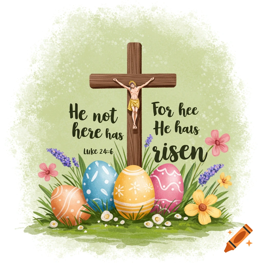 Easter background with flowers, Easter eggs, a cross, and the Bible ...