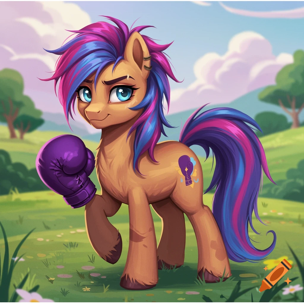 Vi Arcane as My Little Pony Earth pony with boxing glove cutie mark on ...