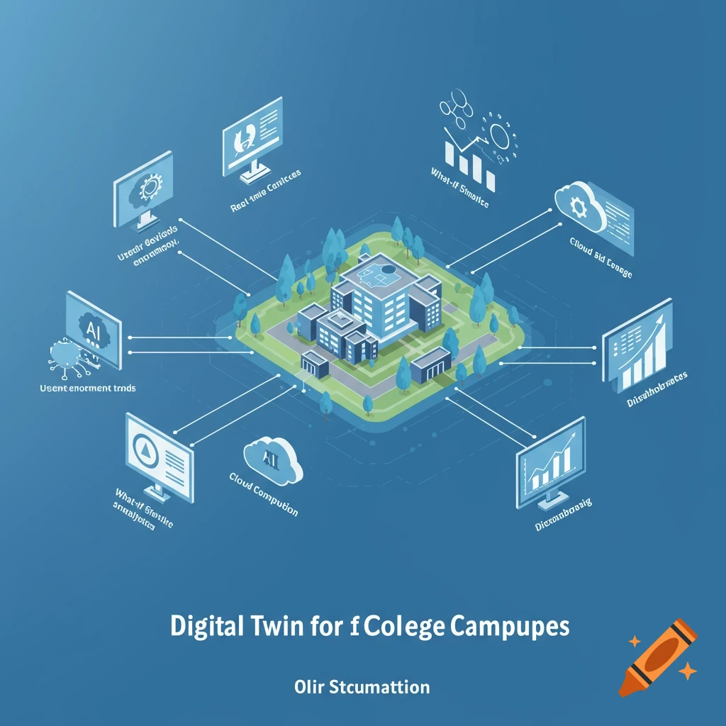 Modern title page design for a college project on Digital Twin for ...