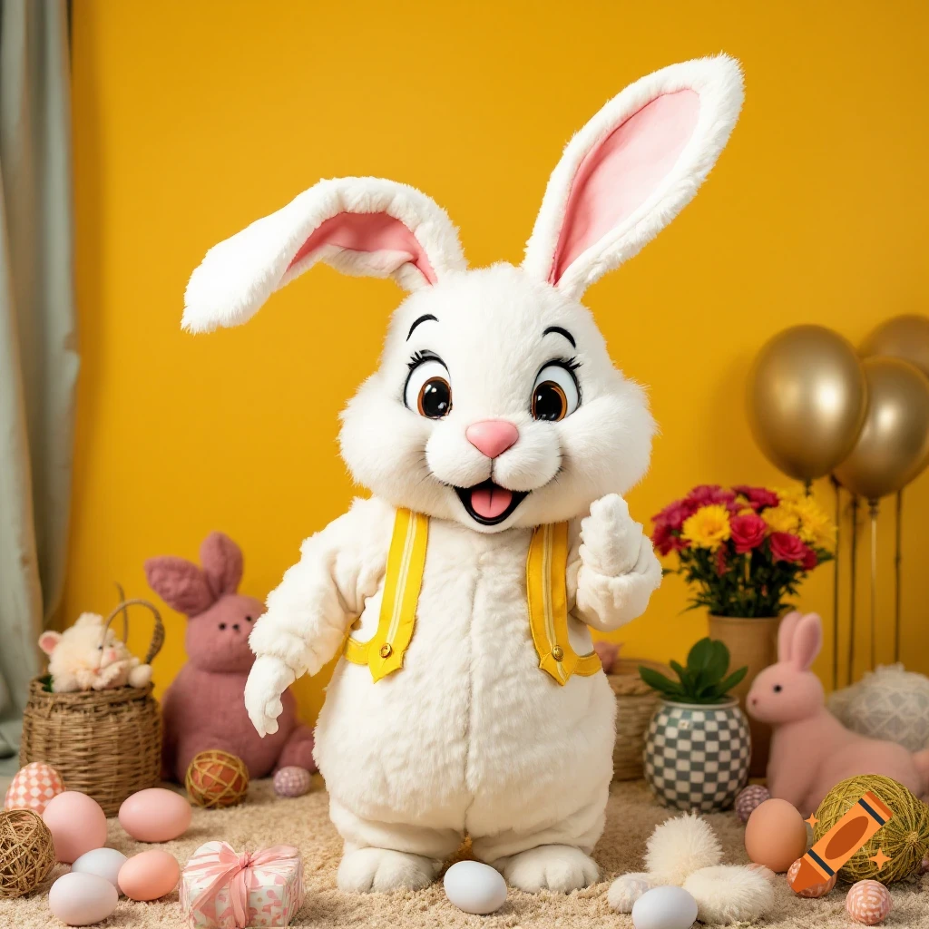 Peter Cottontail costume in Easter photo shoot with funny poses ...