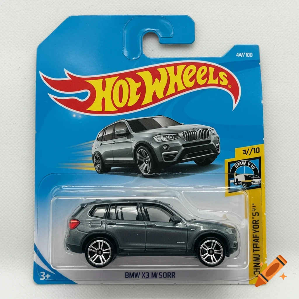 An unopened Hot Wheels package with a gray BMW X3 toy car inside. on ...