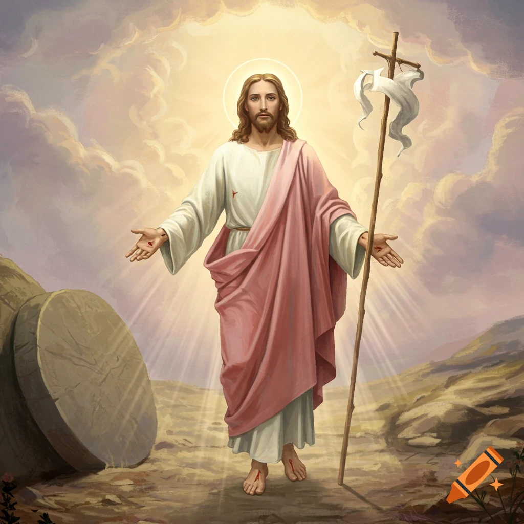 Jesus' resurrection scene on Craiyon