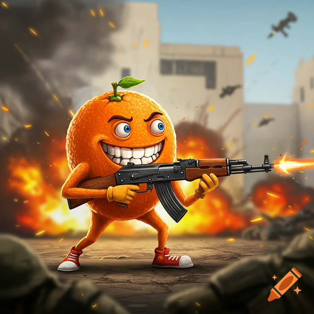 Annoying Orange playing CS:GO on Craiyon