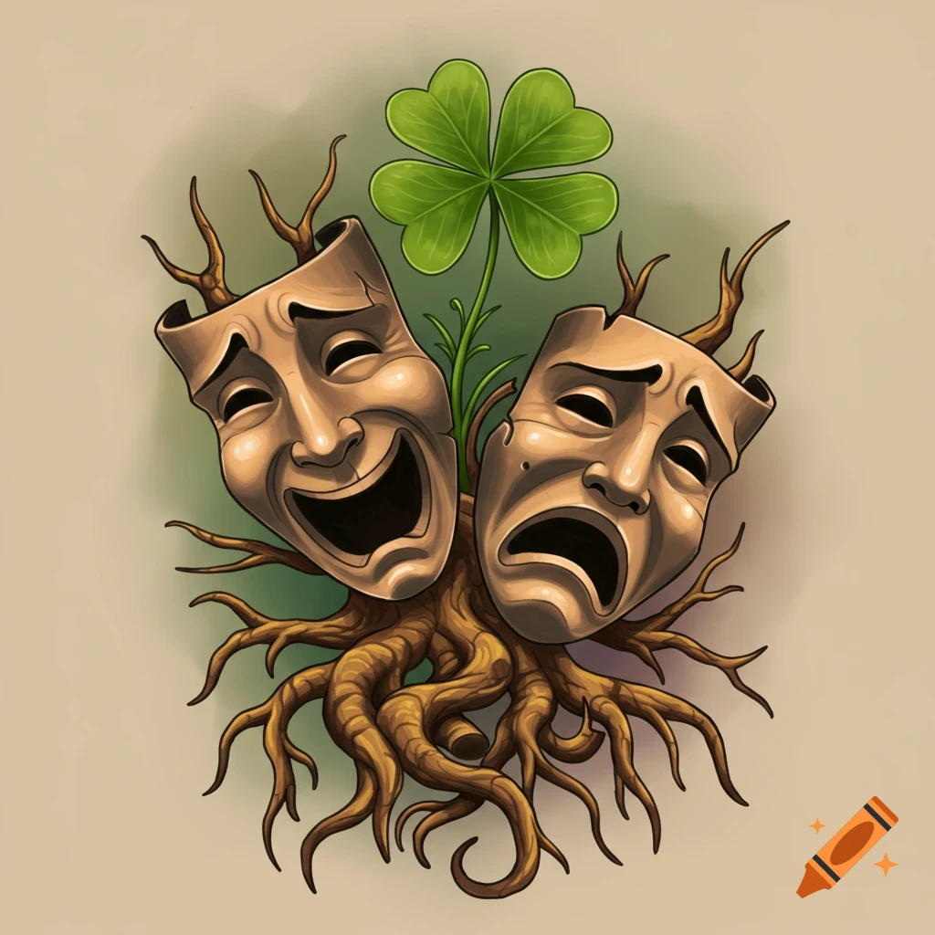 Comedy And Tragedy Masks Tattoo