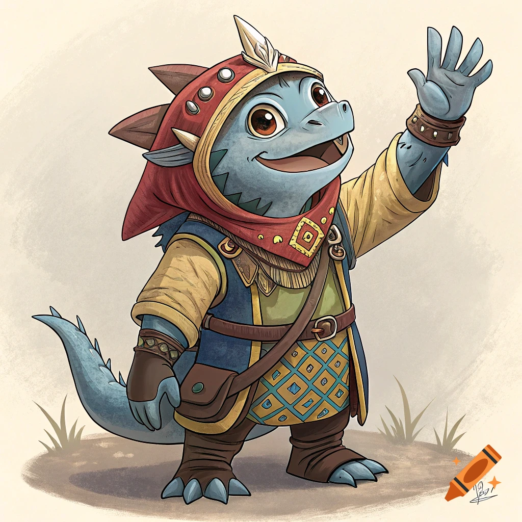 Guar from Elder Scrolls Morrowind dressed as VTuber Gawr Gura waving ...