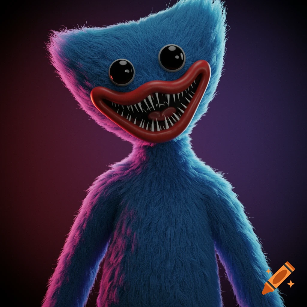 Huggy Wuggy 3D render on Craiyon