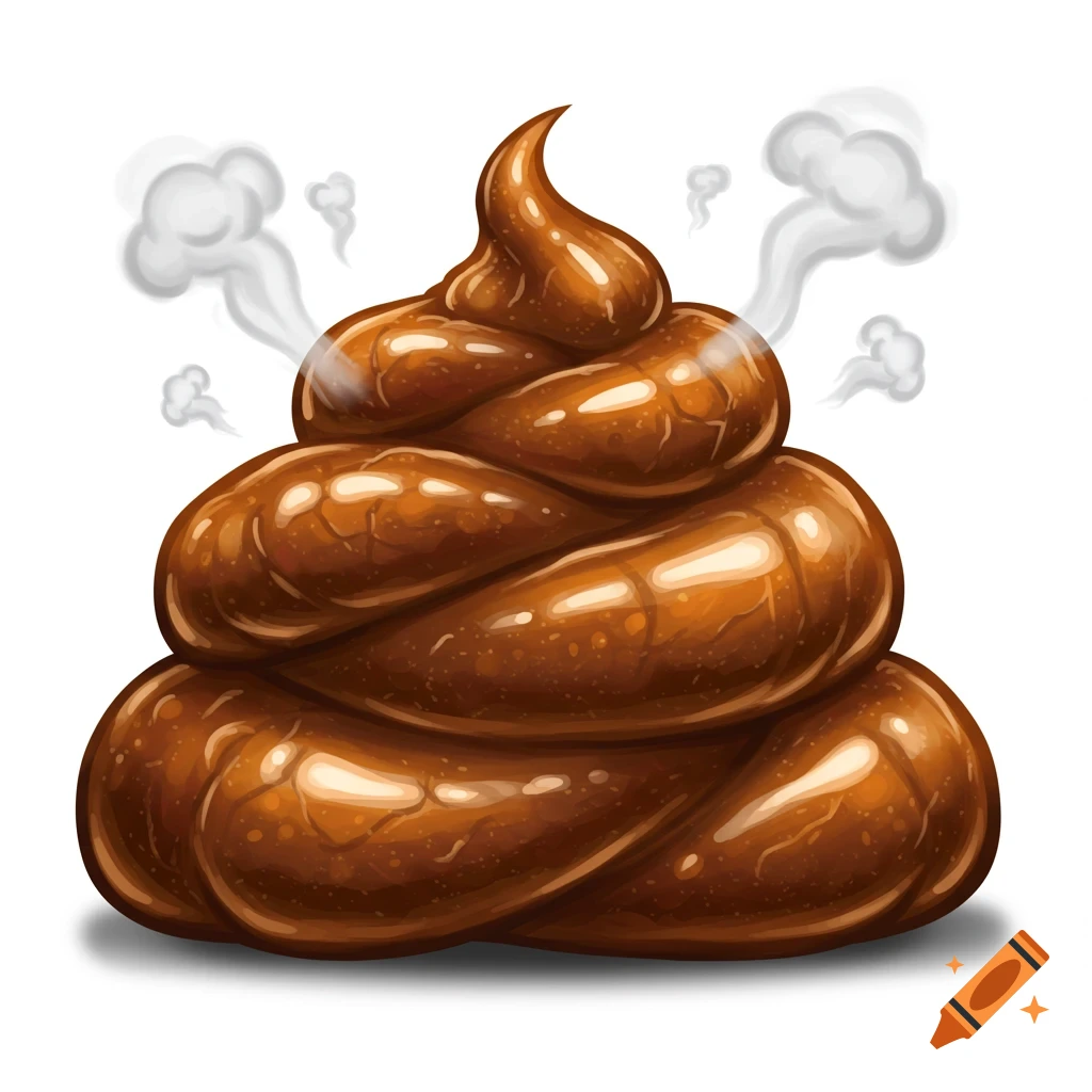 A pile of poop on a white background. on Craiyon