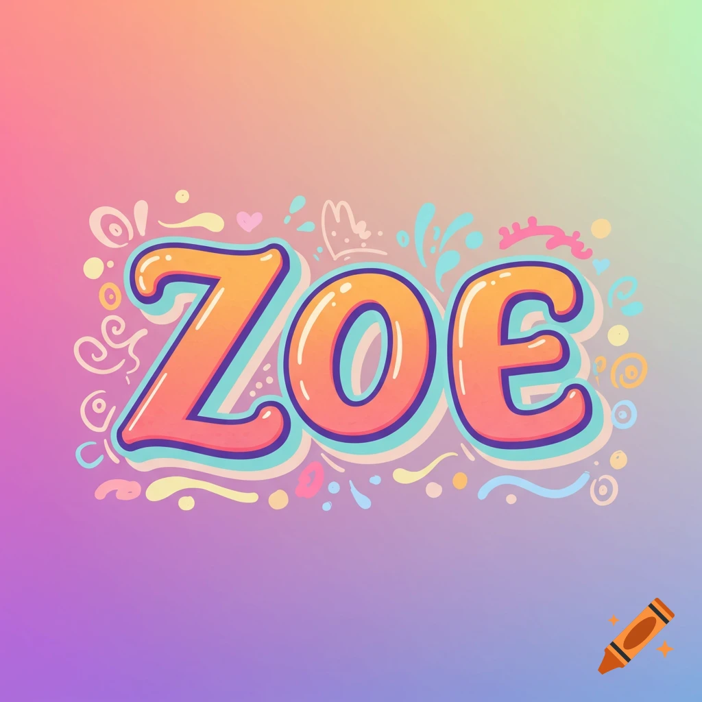 Zoe name poster on Craiyon