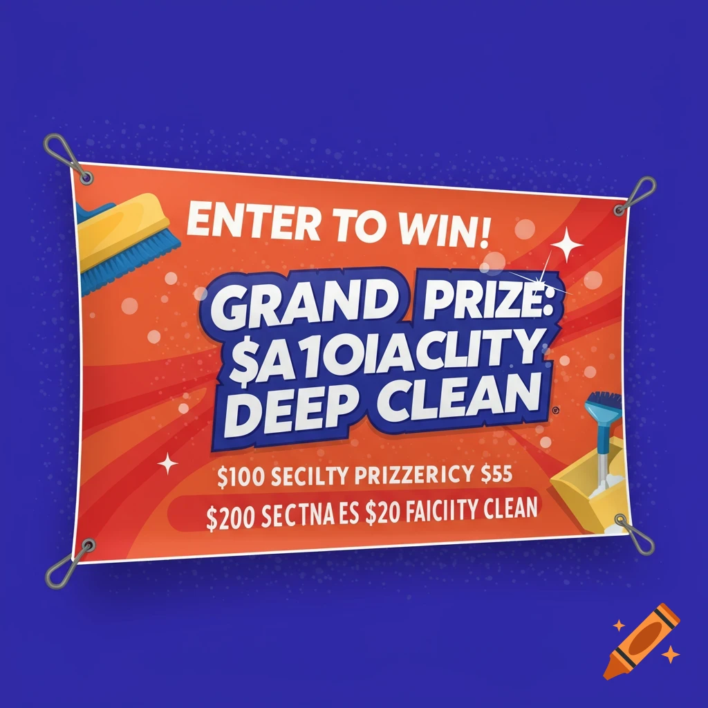 Prize banner: Enter to win $1000 facility deep clean and two $250 ...