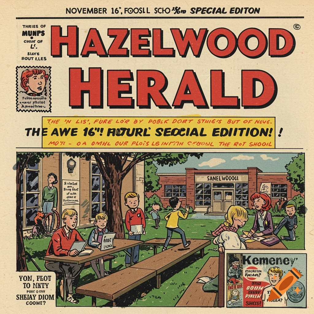 The Hazelwood Herald school newspaper special edition on Craiyon