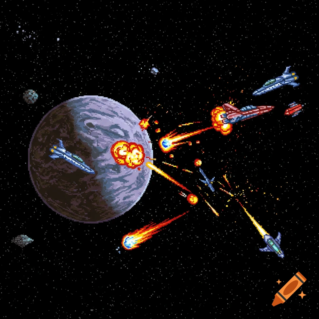 Pixel Art Space Wallpaper created on Craiyon