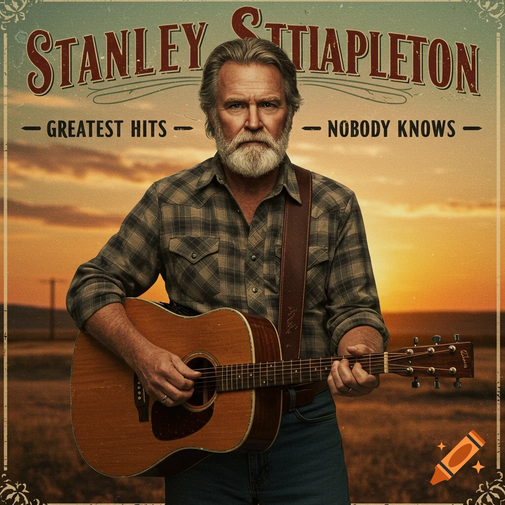 Album cover for Stanley Stapleton's 'Greatest Hits Nobody Knows' on Craiyon