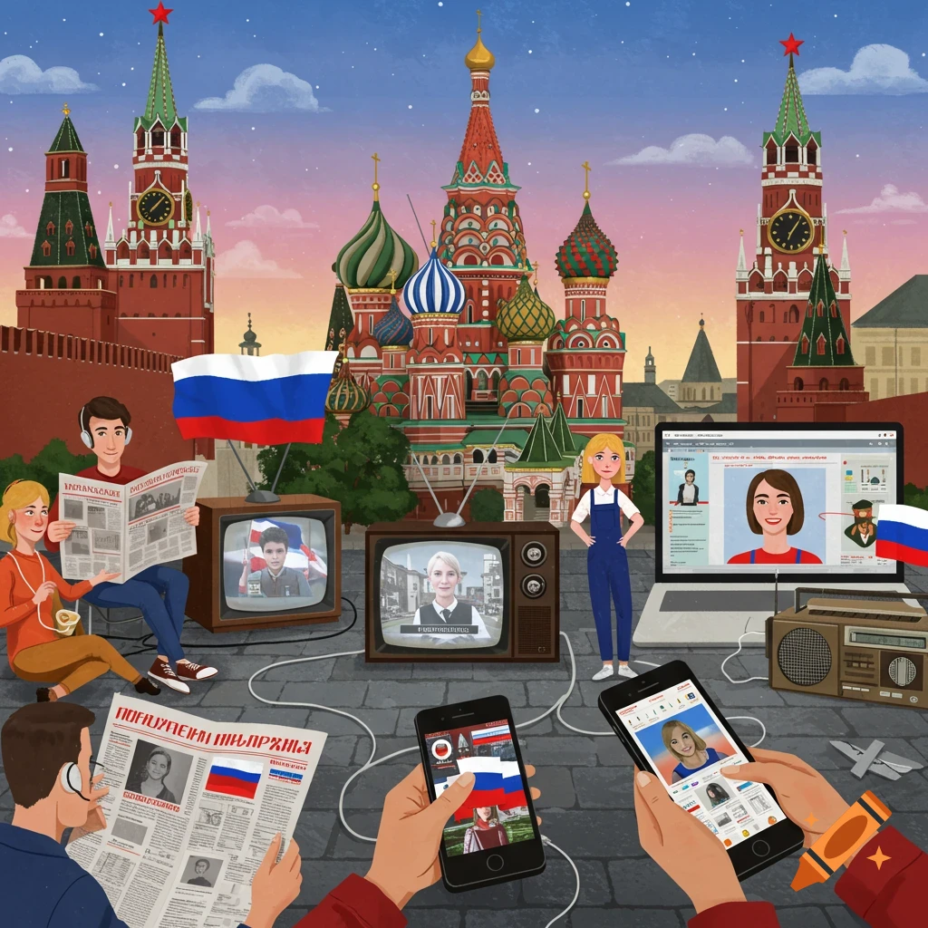 Media helping with learning Russian language on Craiyon