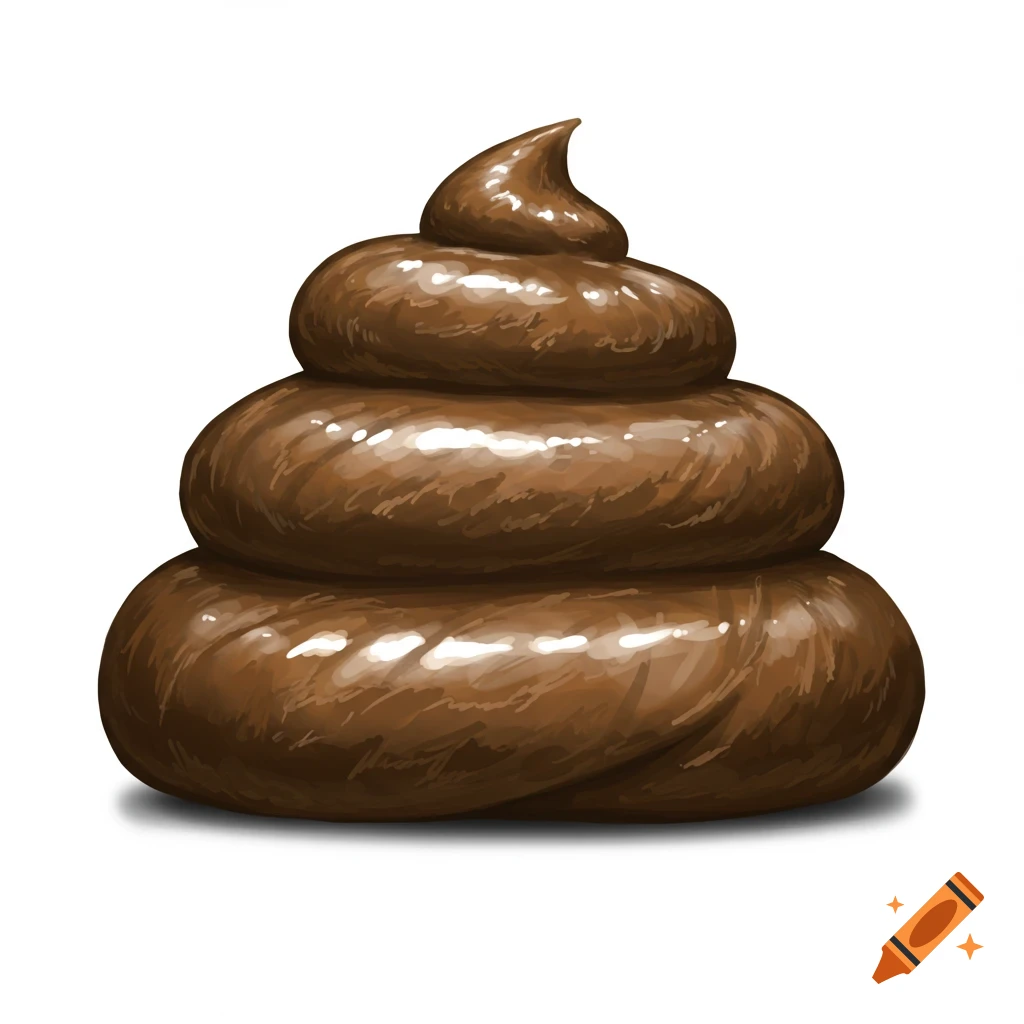A pile of poop on a white background. on Craiyon