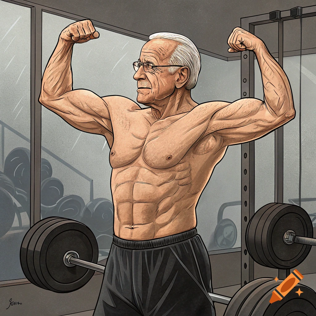 Joe Biden as a body builder on Craiyon