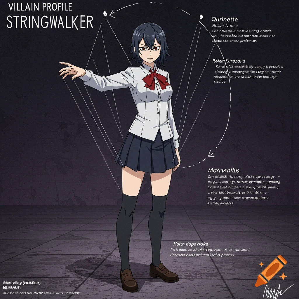 Character profile of Stringwalker, an anime villain with marionette ...
