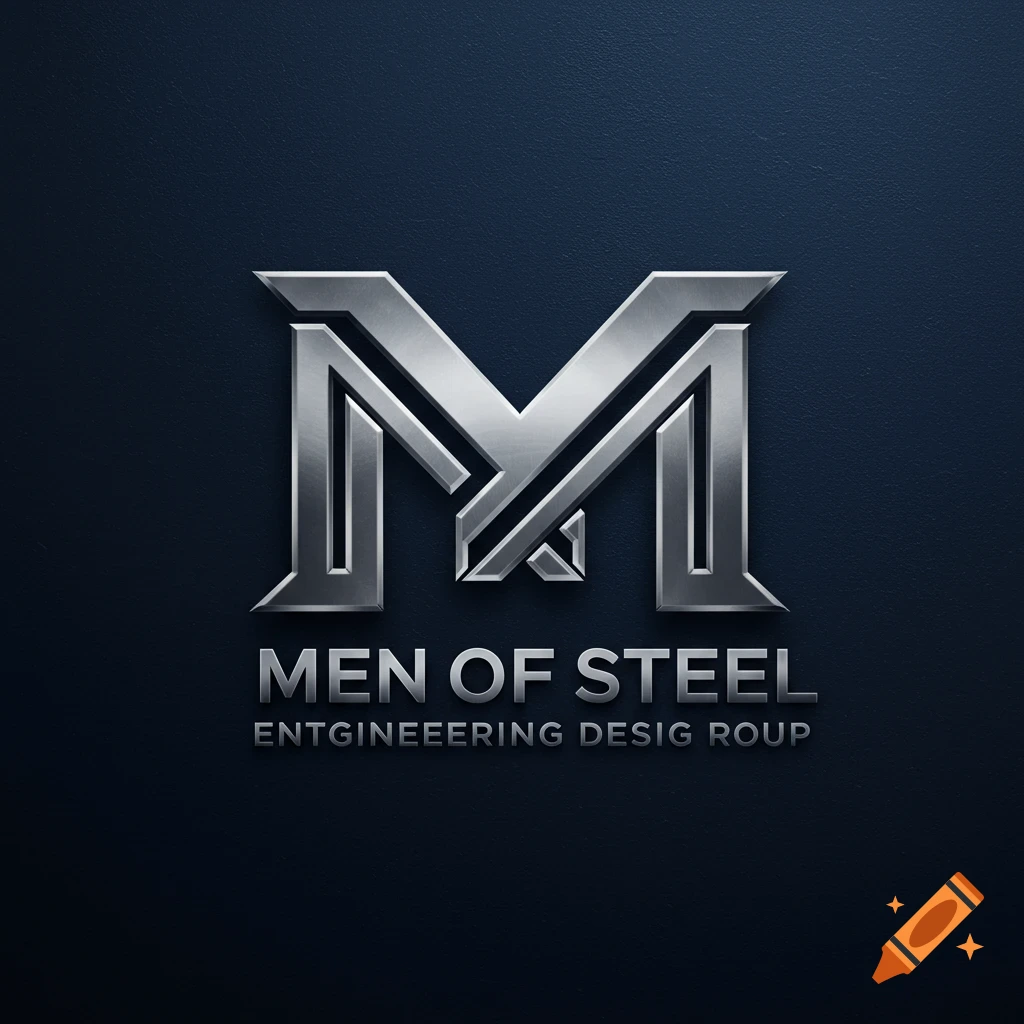 Men of Steel engineering design group logo on Craiyon