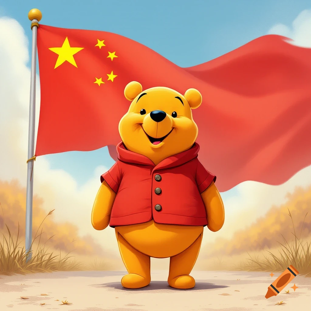 Cartoon Illustration of Xi Jinping With Winnie the Pooh created on Craiyon