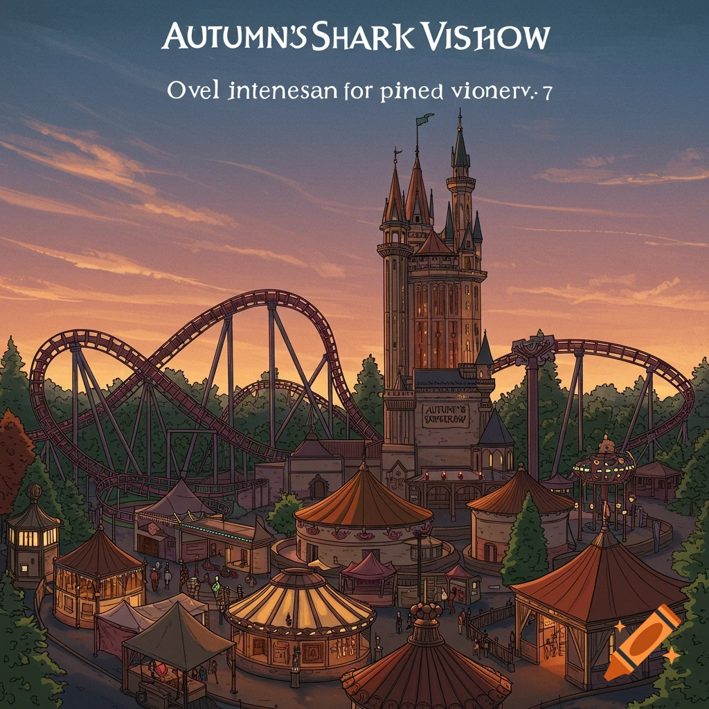 Theme park concept for Autumn’s Shattered Tomorrow on Craiyon