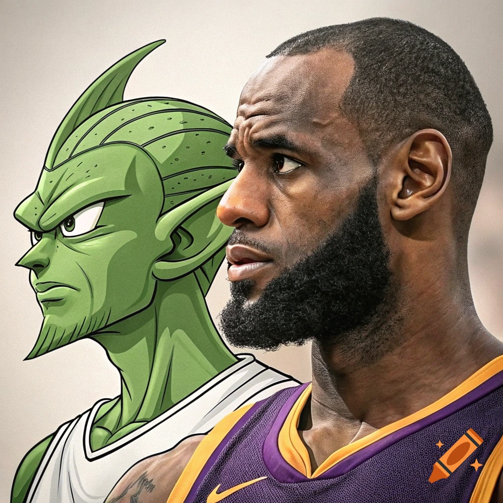 Piccolo from DBZ combined with LeBron James headshot on Craiyon